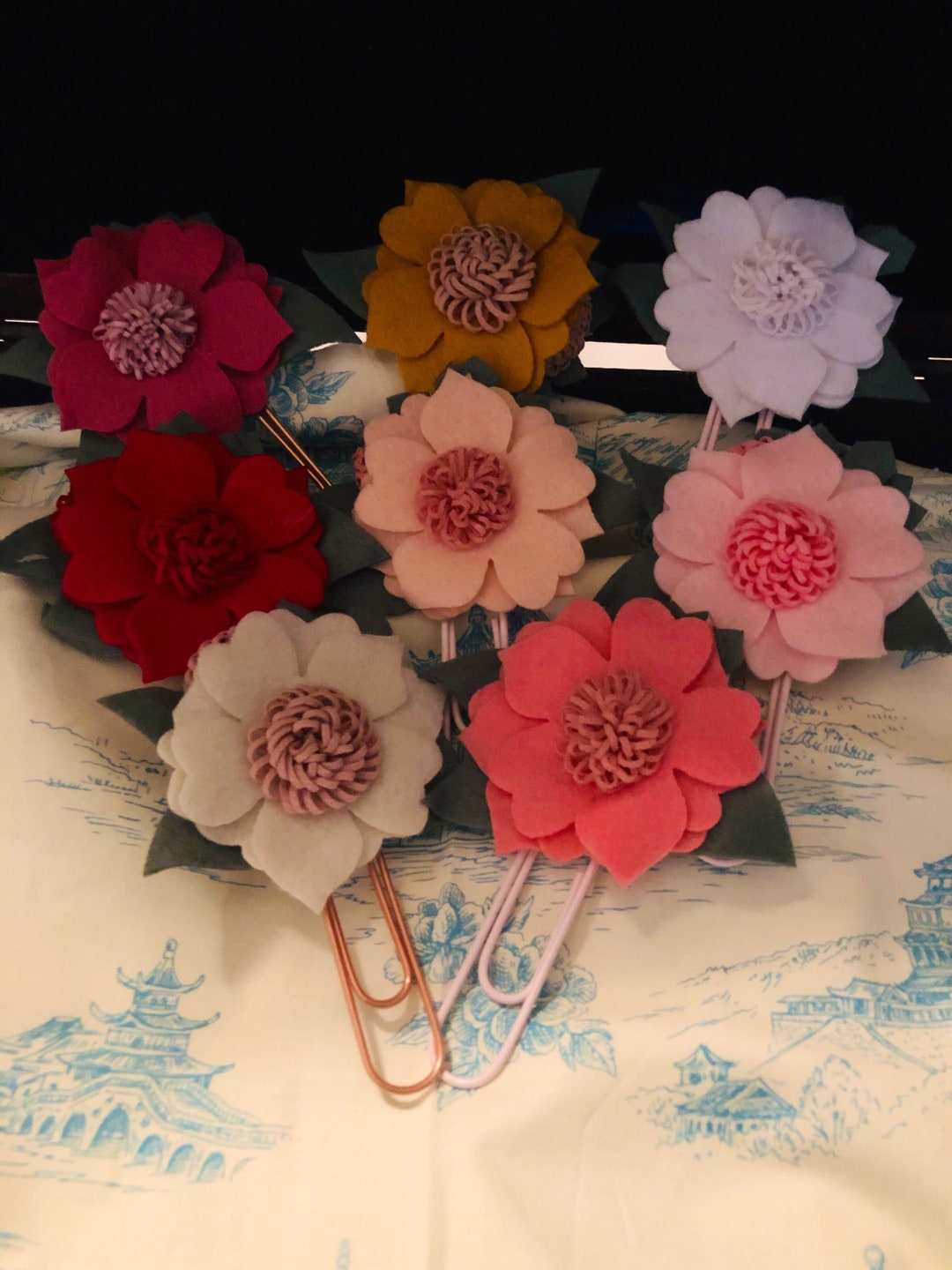 Jumbo Felt Flower Journal Clips, Bible Clips, Stationery Clips, Planner ...
