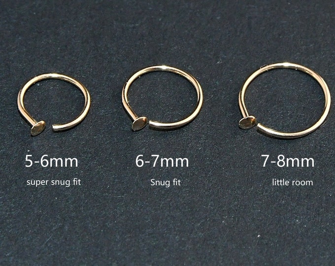 Titanium Round Nose Ring, Septum Hoop, Minimalist Style, A-SH436 SH446 ...
