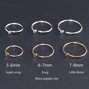 Gold Nose Hoop,small Thin Nose Ring, Silver Nose Ring Hoop,22 Gauge ...
