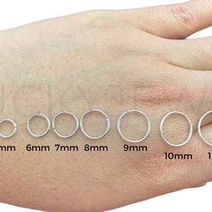 Gold Nose Ring, Sterling Silver Nose Hoop, Rose Gold Nose Ring, 22g 20 ...