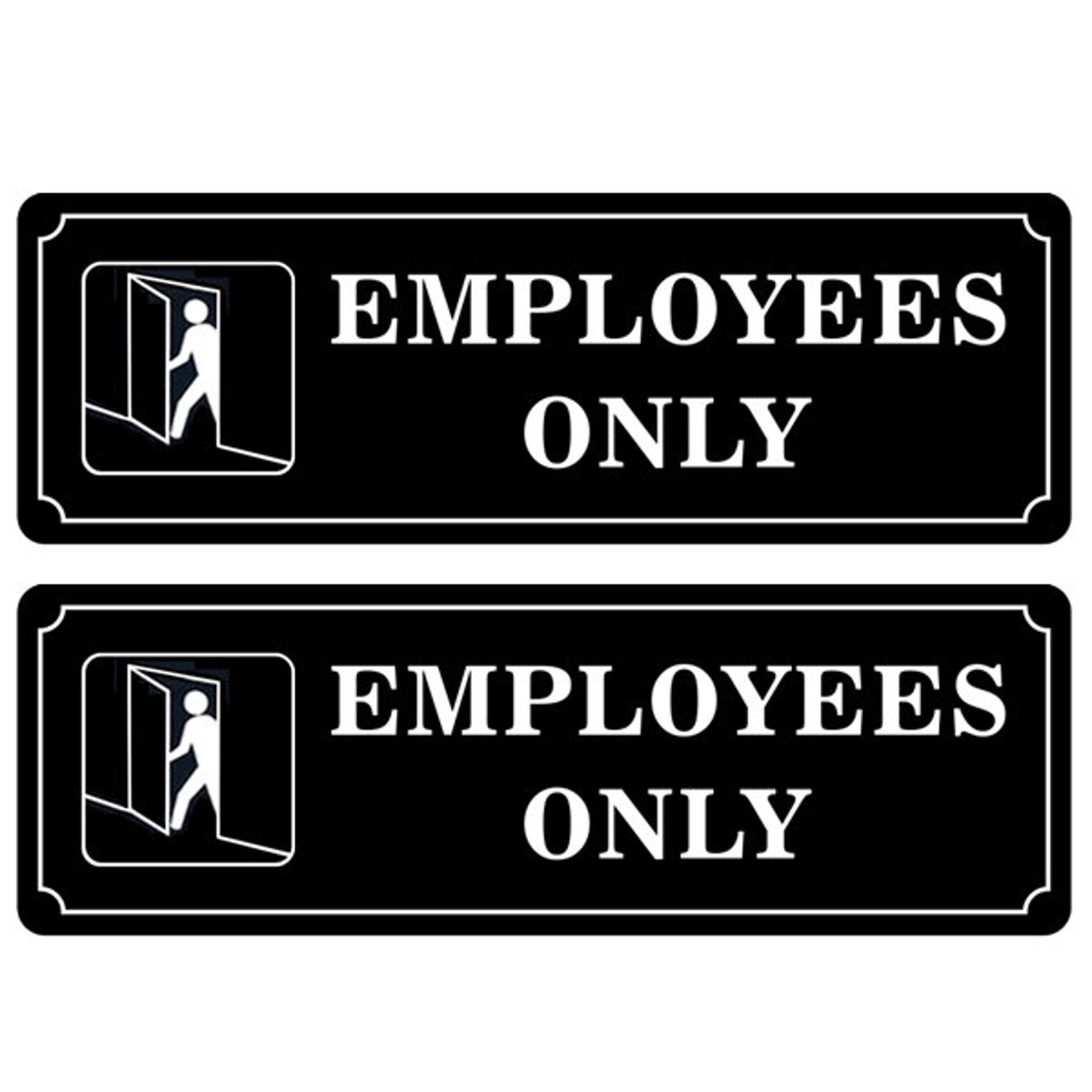 2 / Employees Only / Not Exit / No Soliciting / Must Wash Hands ...