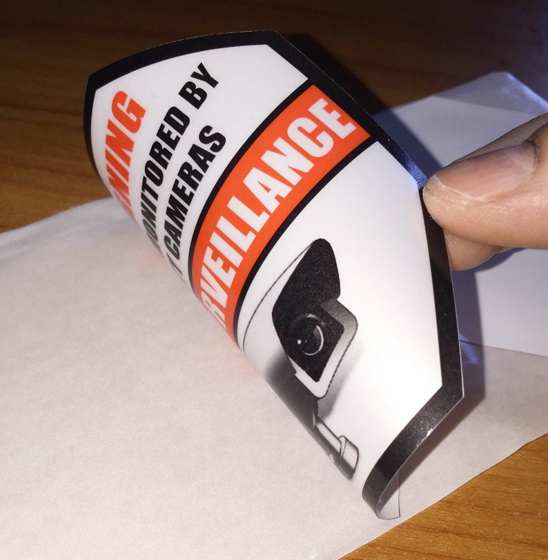 4 Pack Front Self Adhesive Vinyl 3.5"x3.5" Home Business Security ...