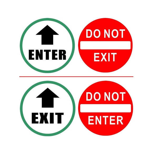 Enter Do Not Exit / Exit Do Not Enter 6x6 Door | Etsy Canada