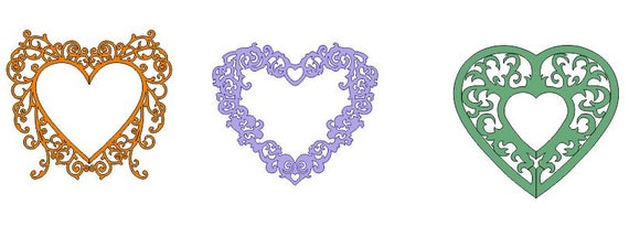 Laser Cut Files HEART 3number SVGDXF Instant Download | Etsy