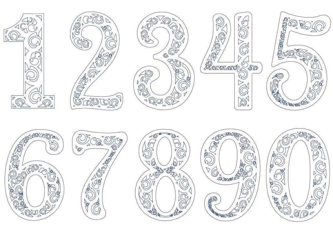 Laser Cut Files Numbers SVGDXF Instant Download - Etsy