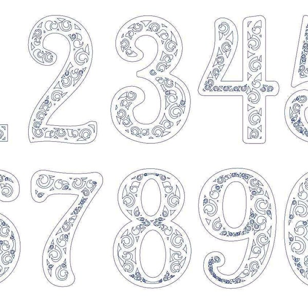 House Numbers Dxf - Etsy