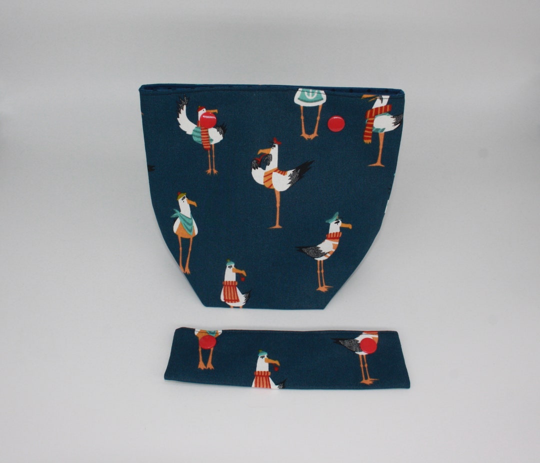 Seagull Yarn Sack & 6inch-15cm Needle Cosy, Yarn Bag, Snap Close Wool ...