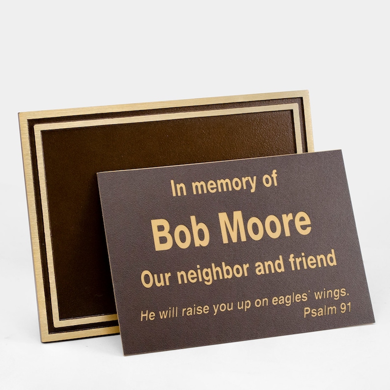 Personalized Outdoor Memorial Plaque | Engraved Aluminum Sign With ...