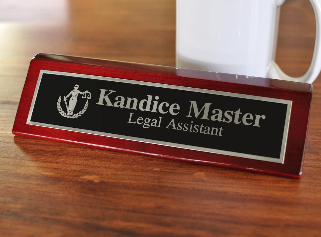 Personalized Attorney Nameplate, Custom Paralegal Desk Name Wedge ...