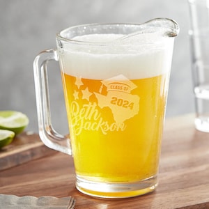 Engraved 60oz Pitcher, Etched Celebration Beer Jug, Customized Aggie ...