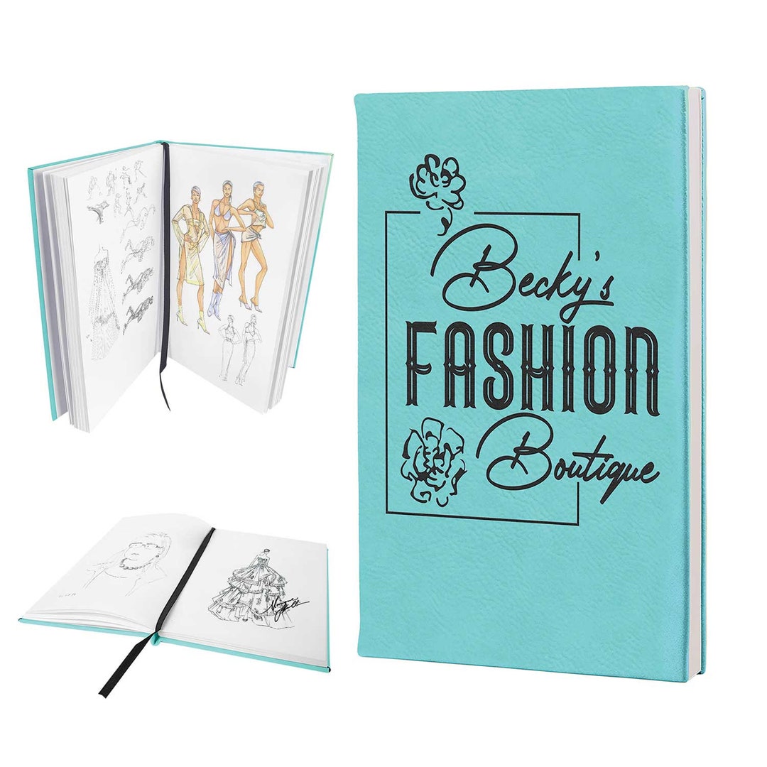 Personalized Leather Sketchbook | Laser Engraved Unlined Paper Draw ...