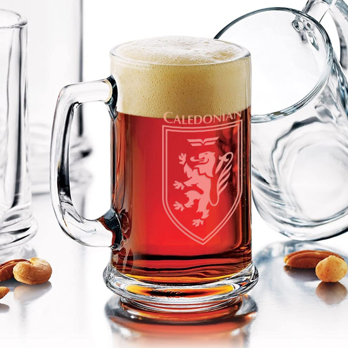 Engraved Glass Flat Bottom Beer Mug - Etsy