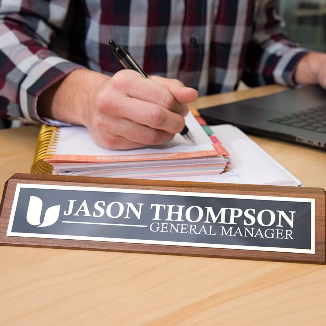 Personalized Walnut Desk Name Wedge - Etsy