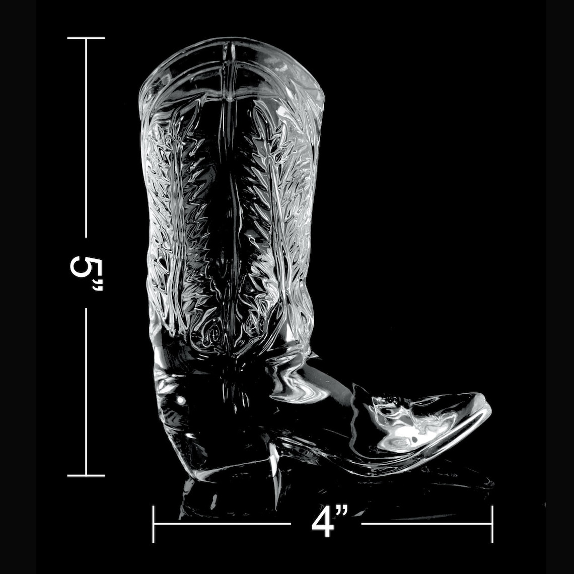 5 Crystal Glass Boot Ralph Lauren Style Cowboy Boot - Etsy