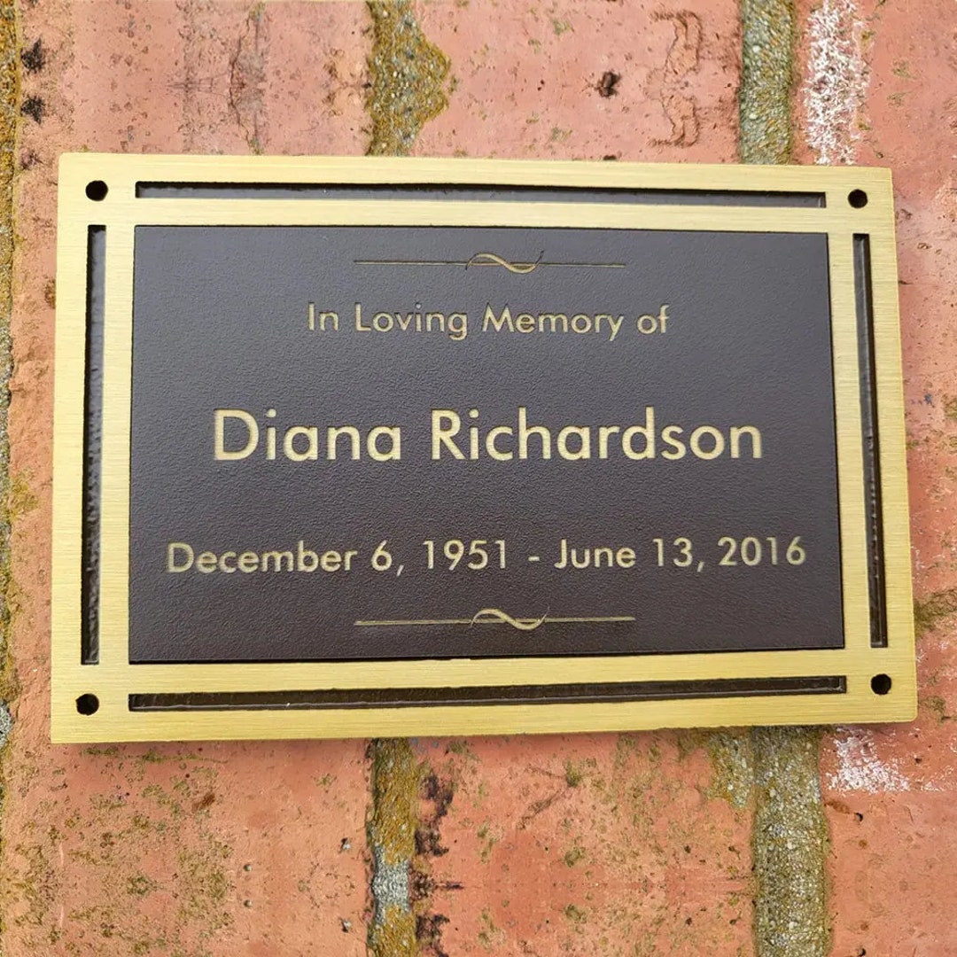 Personalized Outdoor Memorial Plaque | Engraved Aluminum Sign With ...