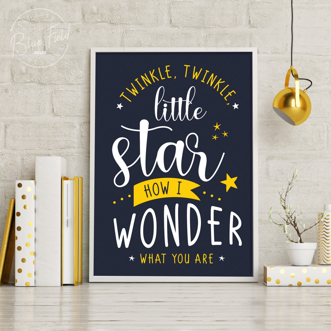 Twinkle Twinkle Little Star PRINTABLE Wall Art, Motivational Wall Art ...