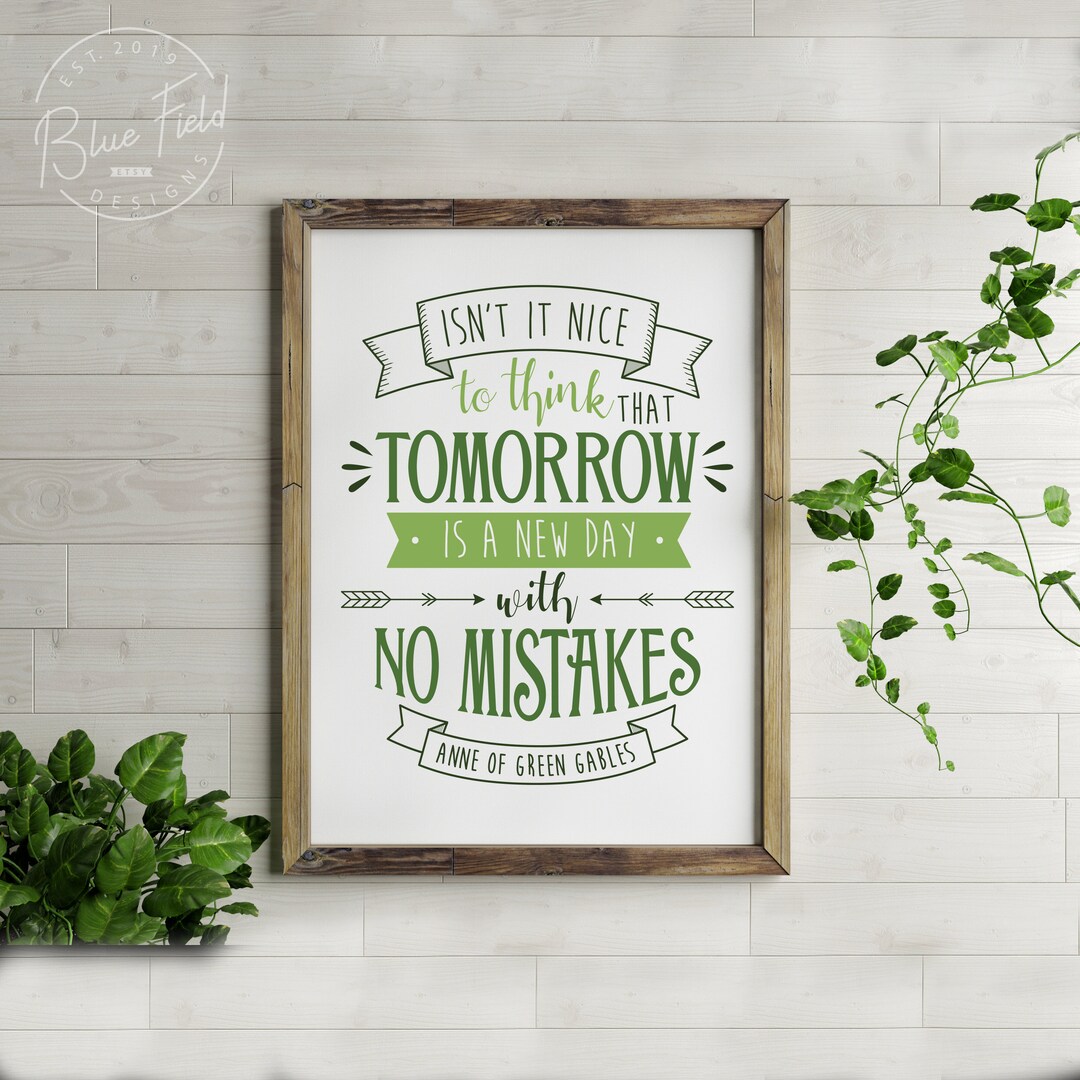 Tomorrow is A New Day PRINTABLE Wall Art, Motivational Wall Art ...