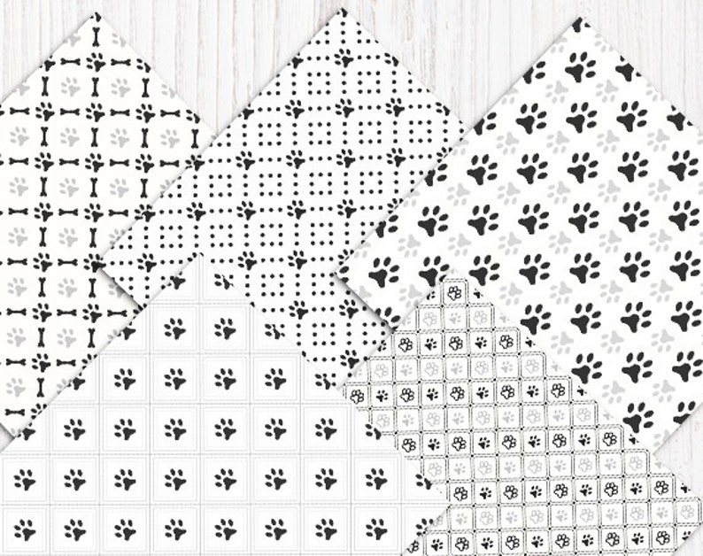 Dog Digital Paper Pack Dog Paw Paper Pack Pet Paper Pack Dog Paw Prints ...