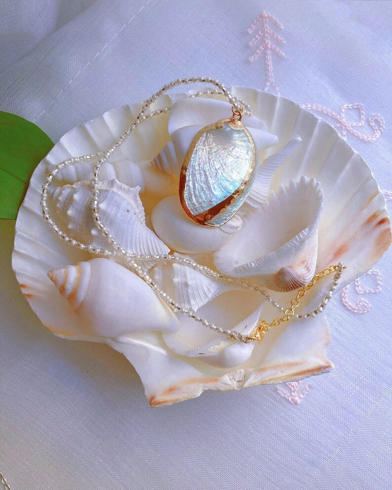Aphrodites Abalone Seashell Necklace . Pearlized Abalone - Etsy