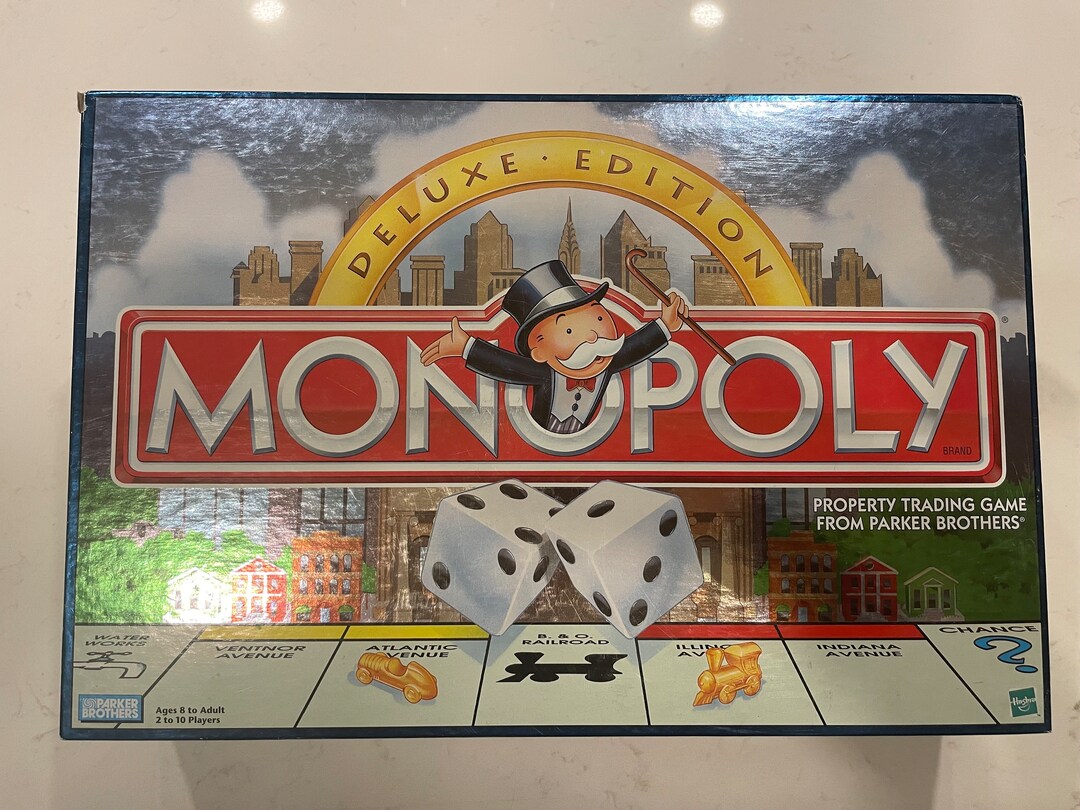 1998 VGC Complete Monopoly Deluxe Edition Property Trading Game Parker ...