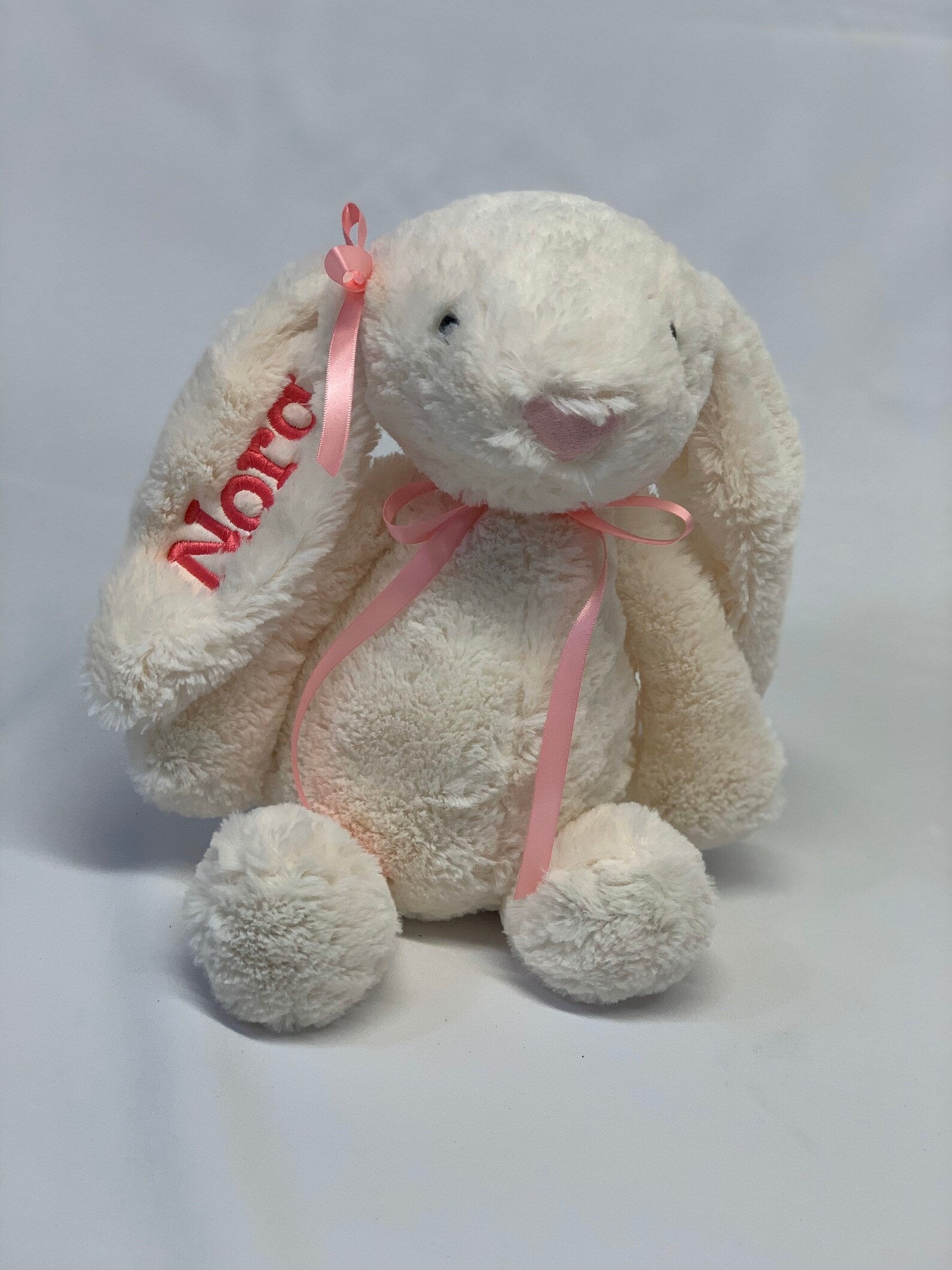 Custom Embroidered Blue Plush Easter Bunny Personalized - Etsy