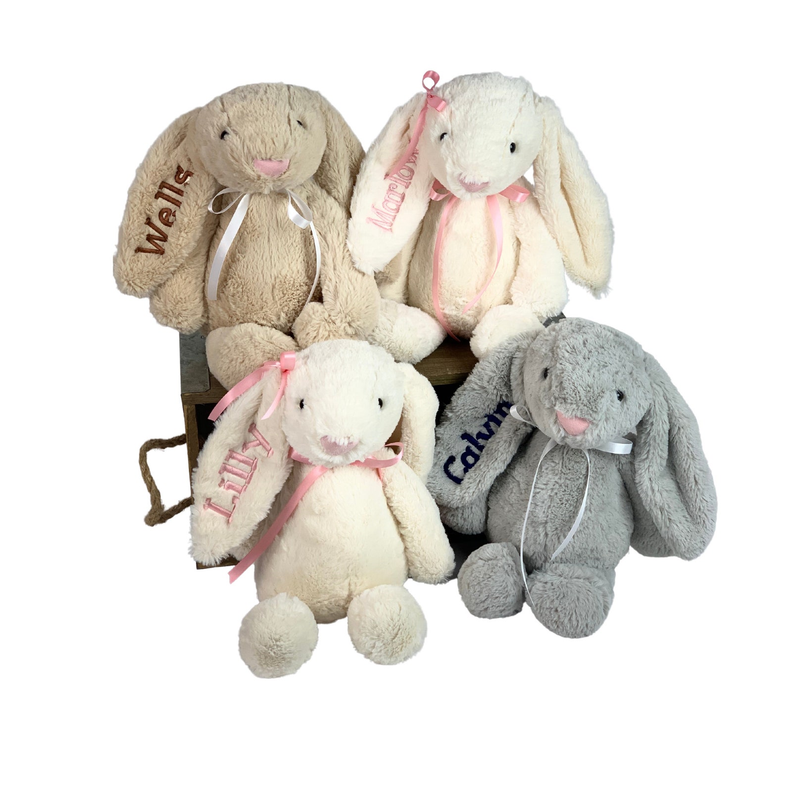 Custom Embroidered Plush Easter Bunny Personalized Easter - Etsy