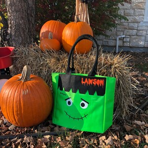 Personalized Monster Halloween Treat Bag, Custom Halloween Trick or ...