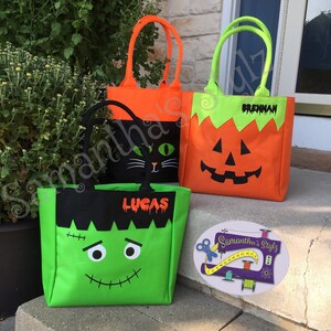 Personalized Monster Halloween Treat Bag, Custom Halloween Trick or ...