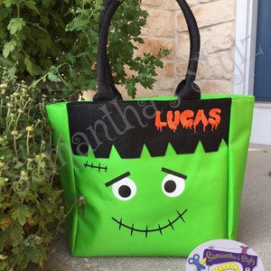 Personalized Monster Halloween Treat Bag, Custom Halloween Trick or ...
