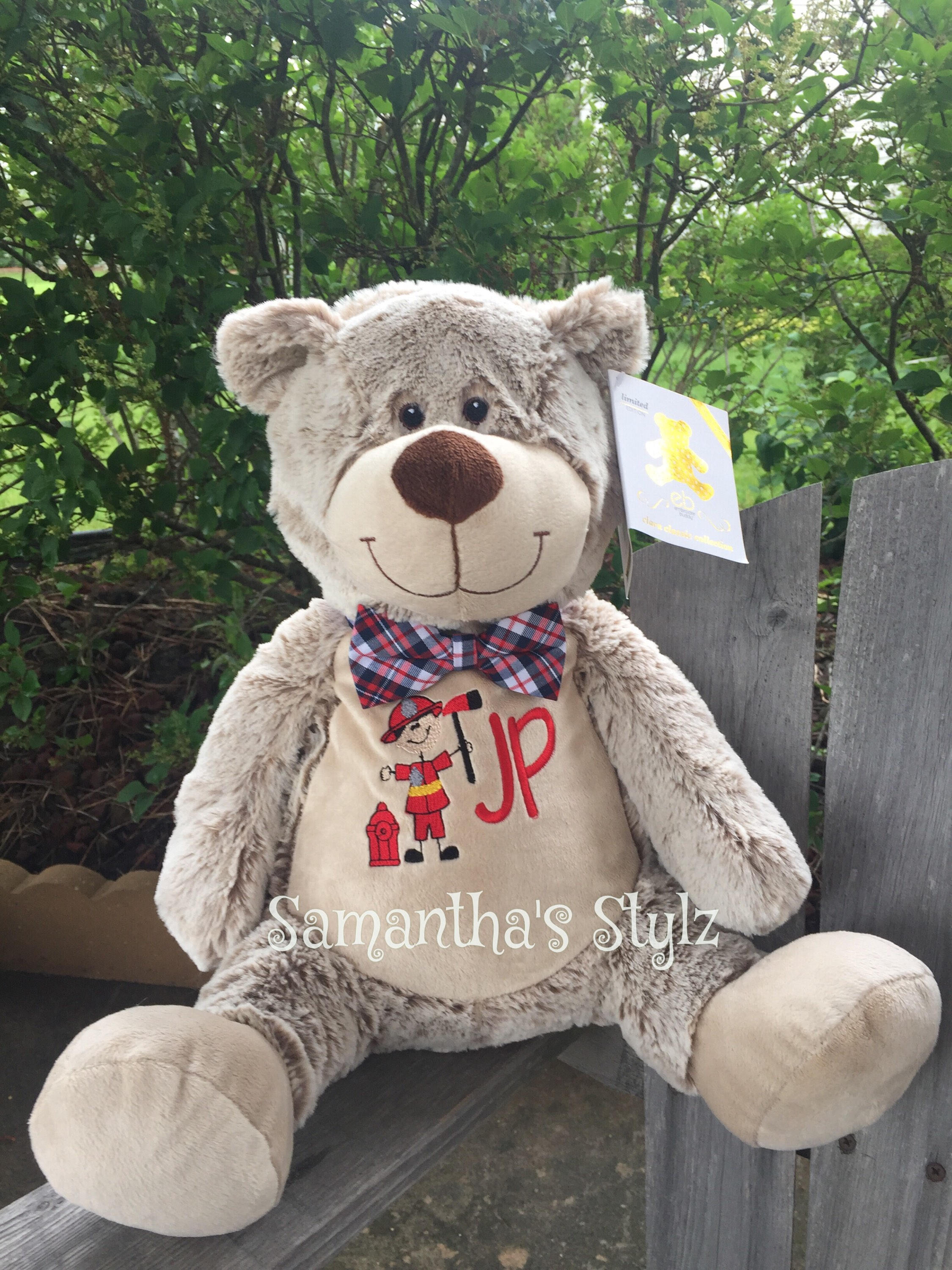 Personalized stuffed Bear Adoption Gift Monthly Milestone | Etsy Personalized stuffed Bear Adoption Gift Monthly Milestone | Etsy