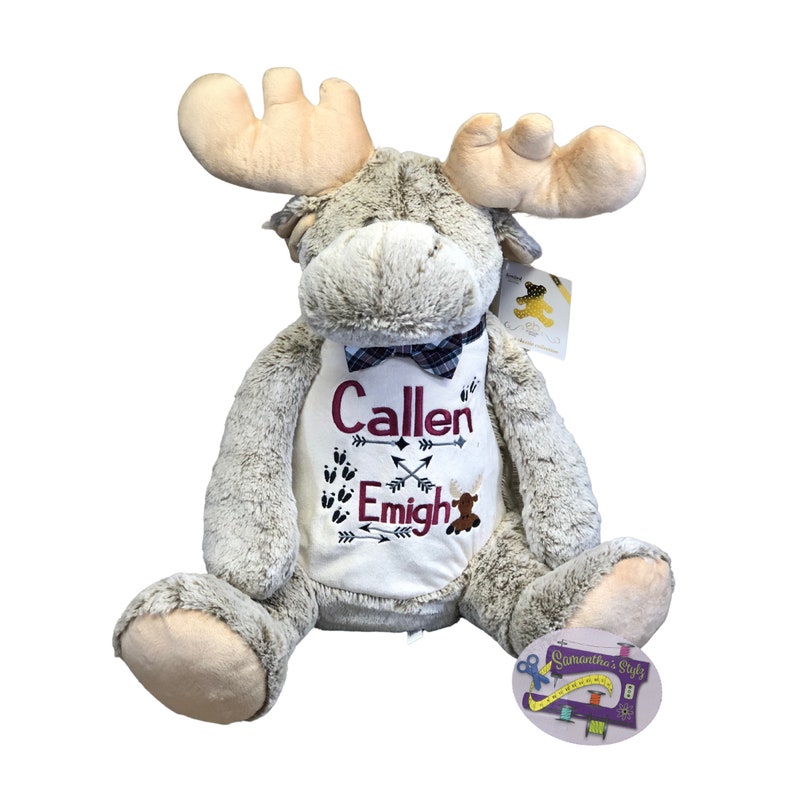 Jumbo Personalized Moose Soft Toy, Moose Teddy, Moose Soft Toy, Grey ...