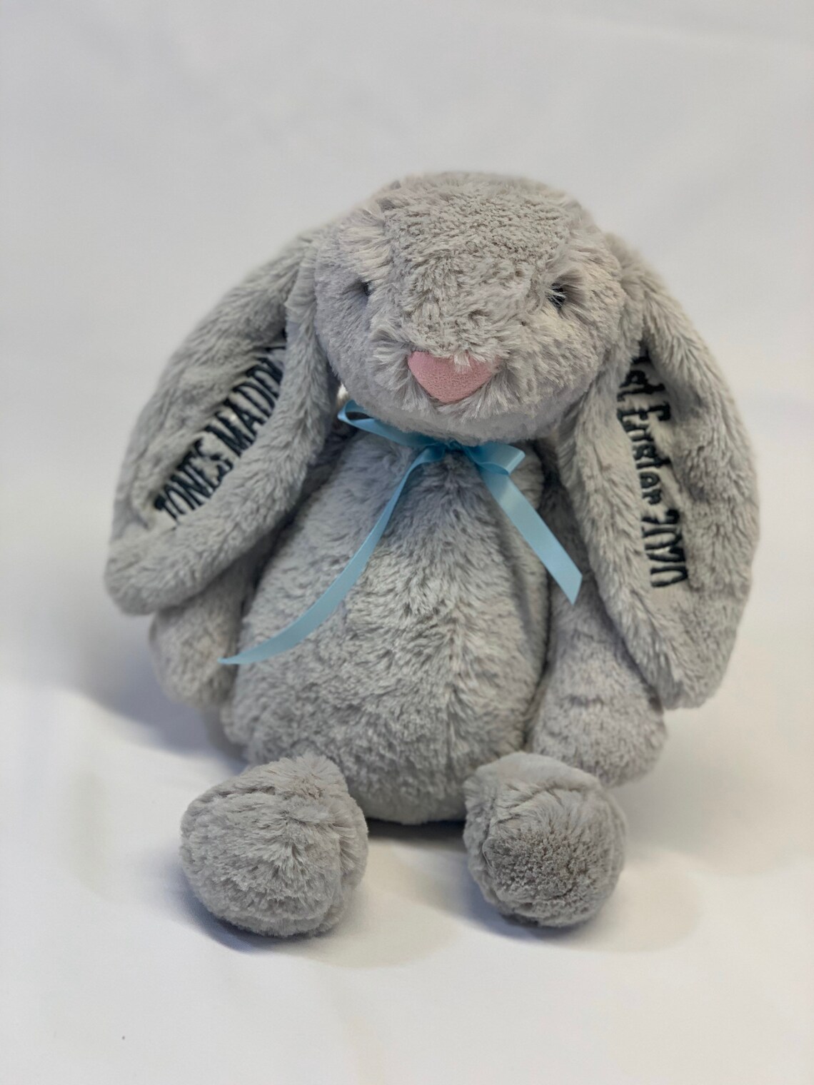 Custom Embroidered Blue Plush Easter Bunny Personalized - Etsy