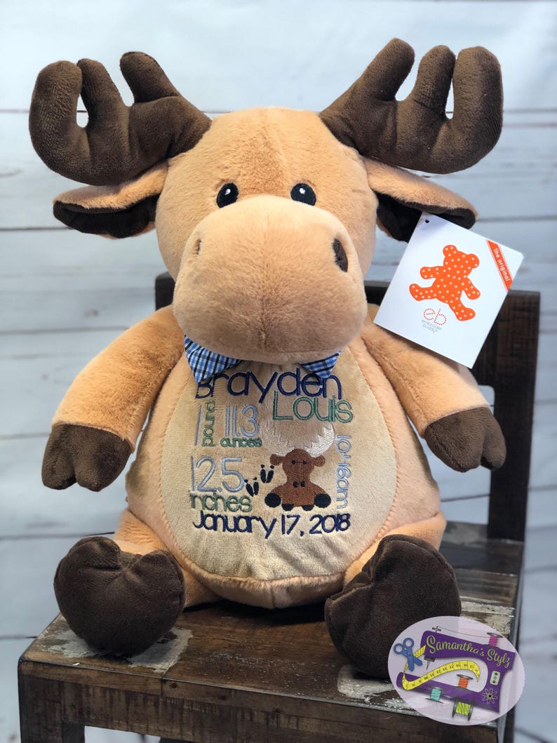 Personalized stuffed Moose Personalized Adoption Gift | Etsy