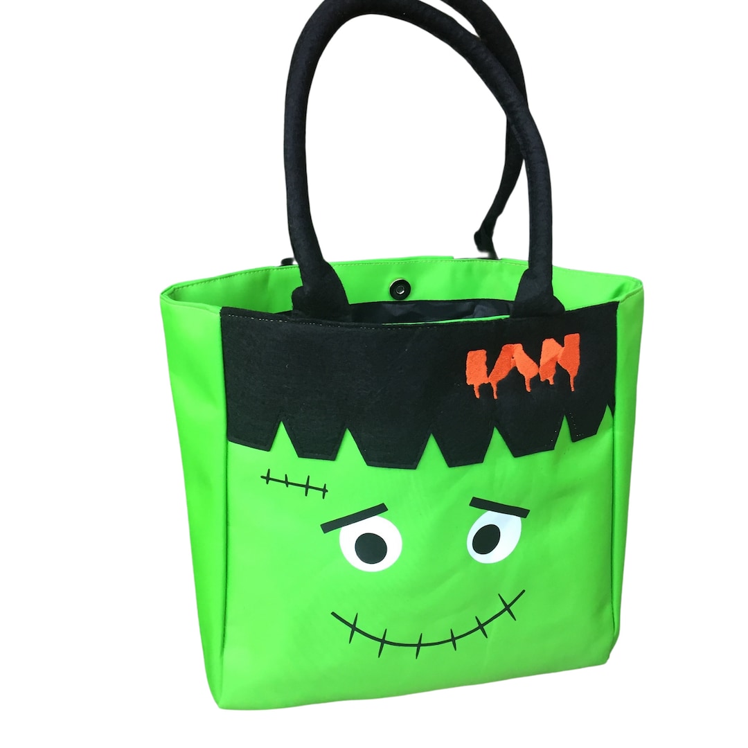 Personalized Monster Halloween Treat Bag, Custom Halloween Trick or ...