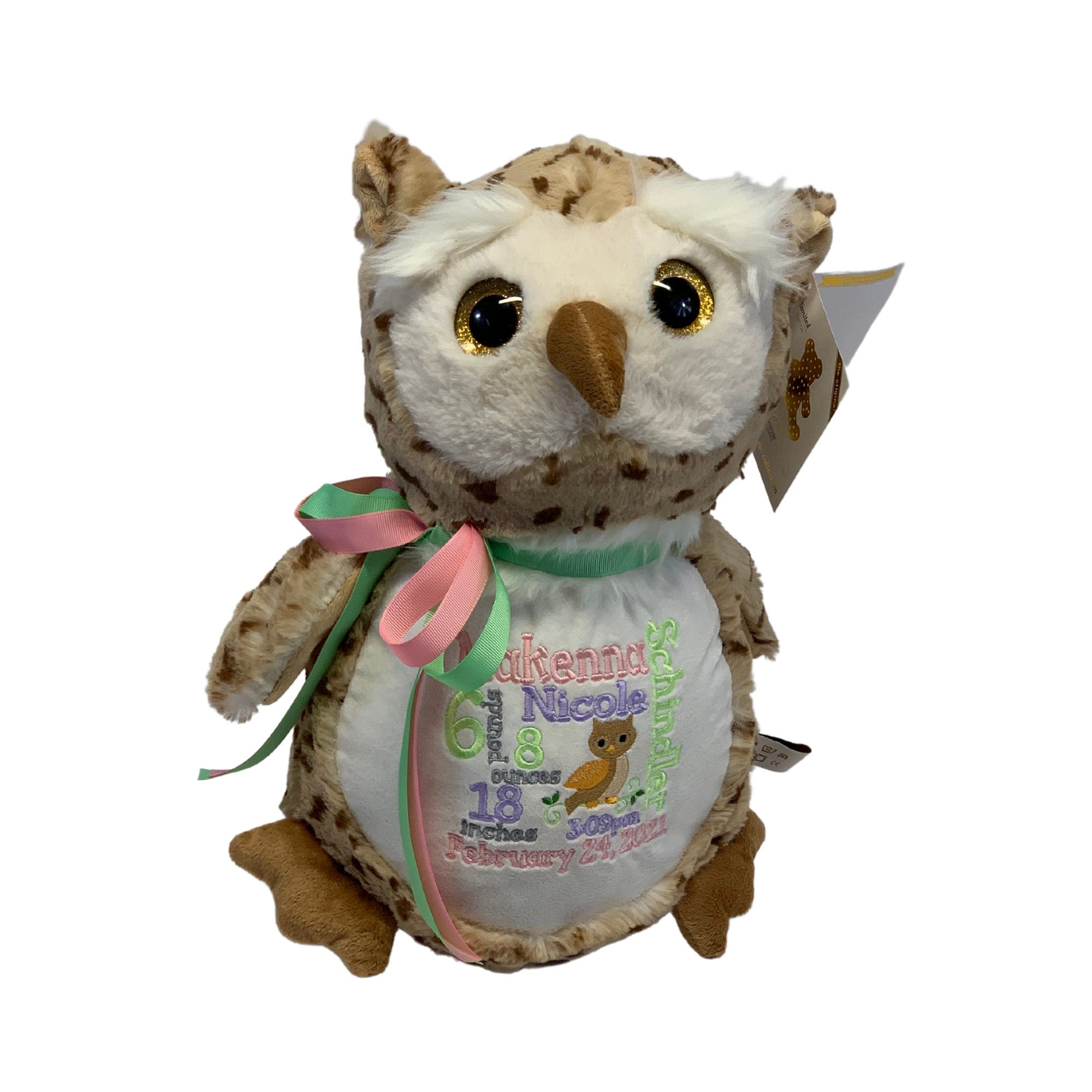 Personalized Stuffed Owl Birth Announcement Stuffed Owl - Etsy
