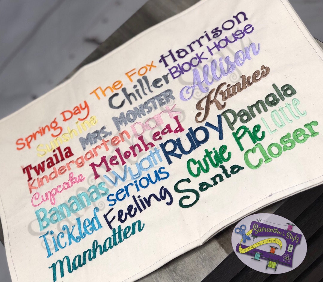 Font, Fabric, Thread and Design Options Only, **do Not Purchase** Add ...