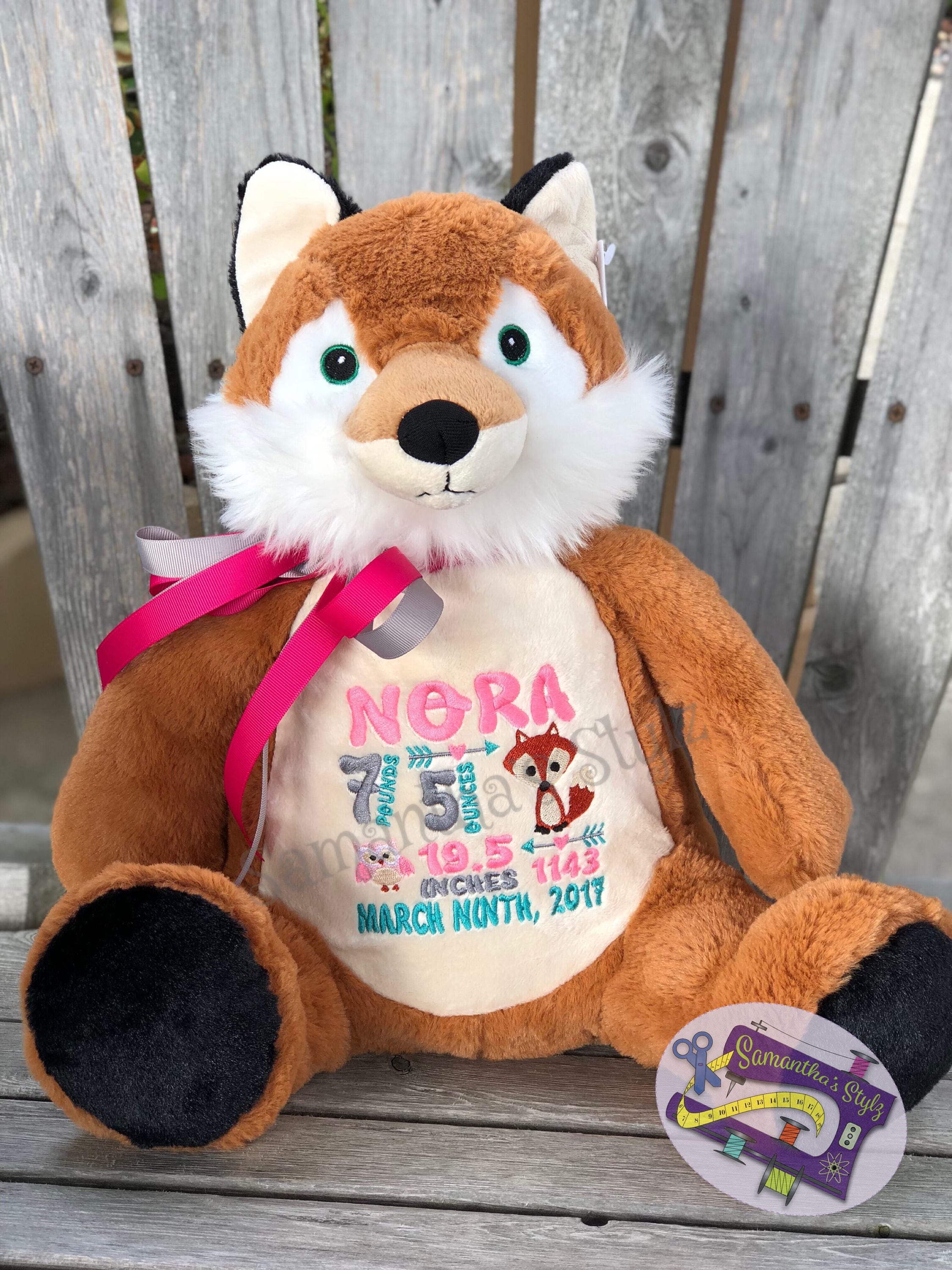 Personalized Stuffed Fox, Personalized Fox, Fox Toy, Soft Toy, Soft Toy ...
