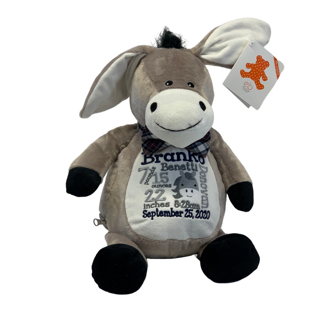 Personalized Donkey, Grey Donkey, Childrens Donkey Toy, Large Donkey ...