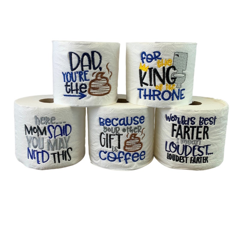 Embroidered Toilet Paper, Potty Humor, Funny Toilet Paper, Father's Day ...