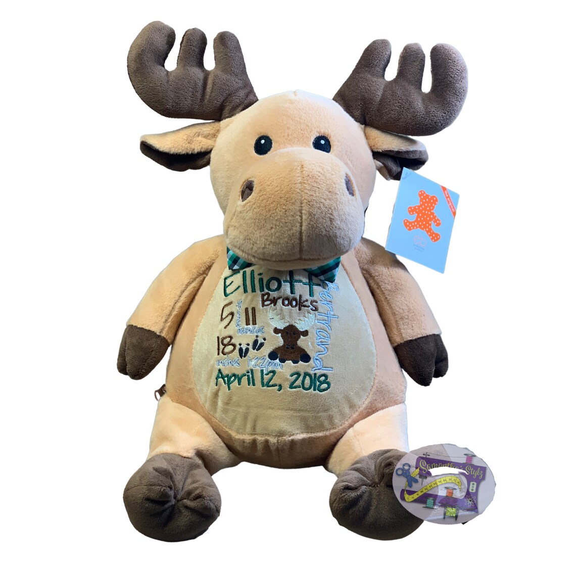 Personalized Stuffed Moose Personalized Adoption Gift | Etsy