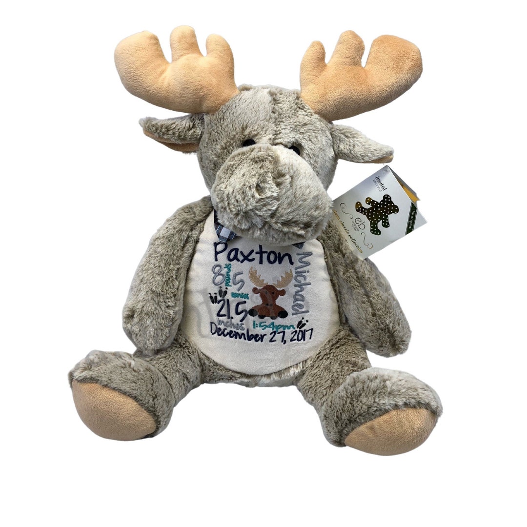 Jumbo Personalized Moose Soft Toy, Moose Teddy, Moose Soft Toy, Grey ...