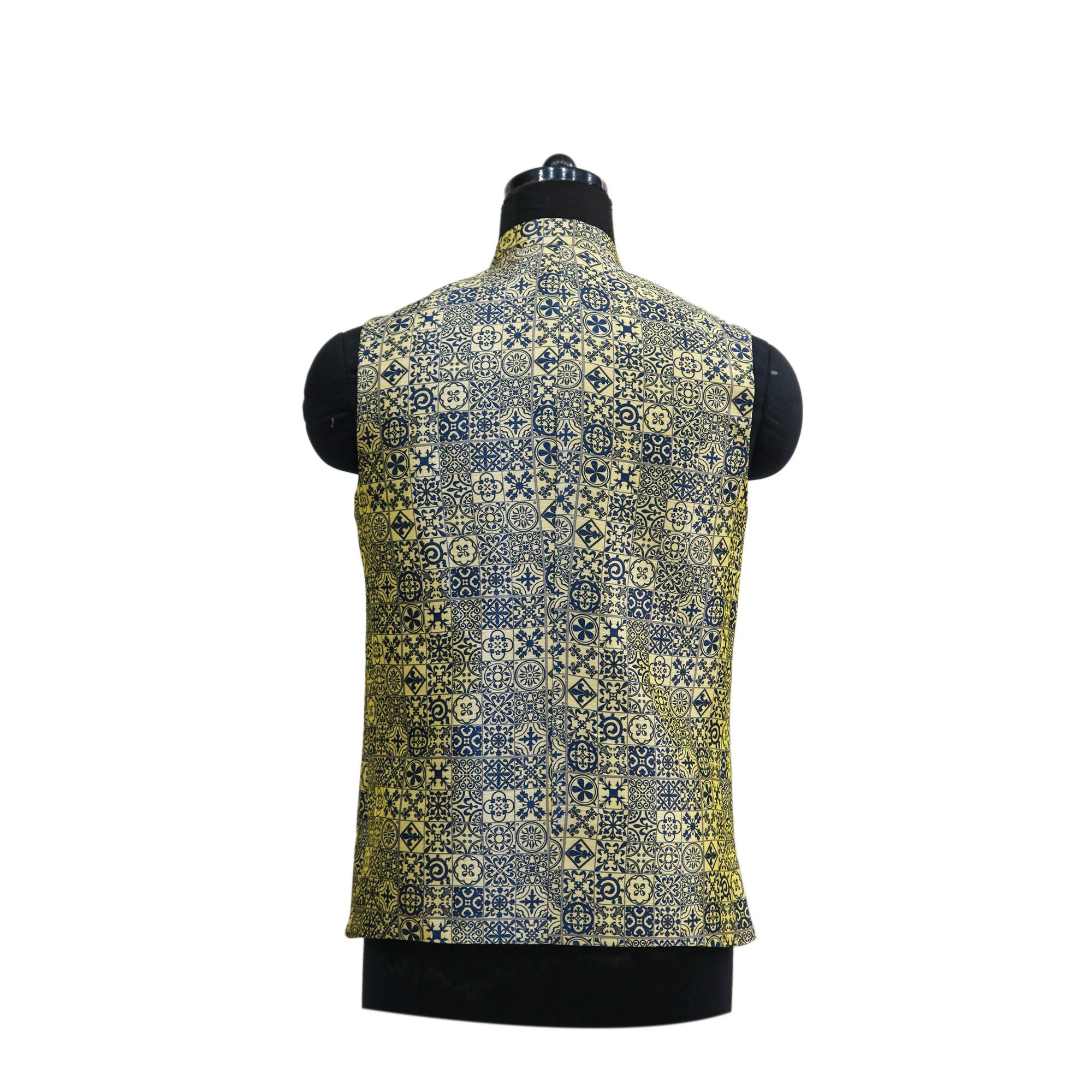 Handmade Vintage Print Nehru Jacket: Indian Ethnic Party Wear - Etsy