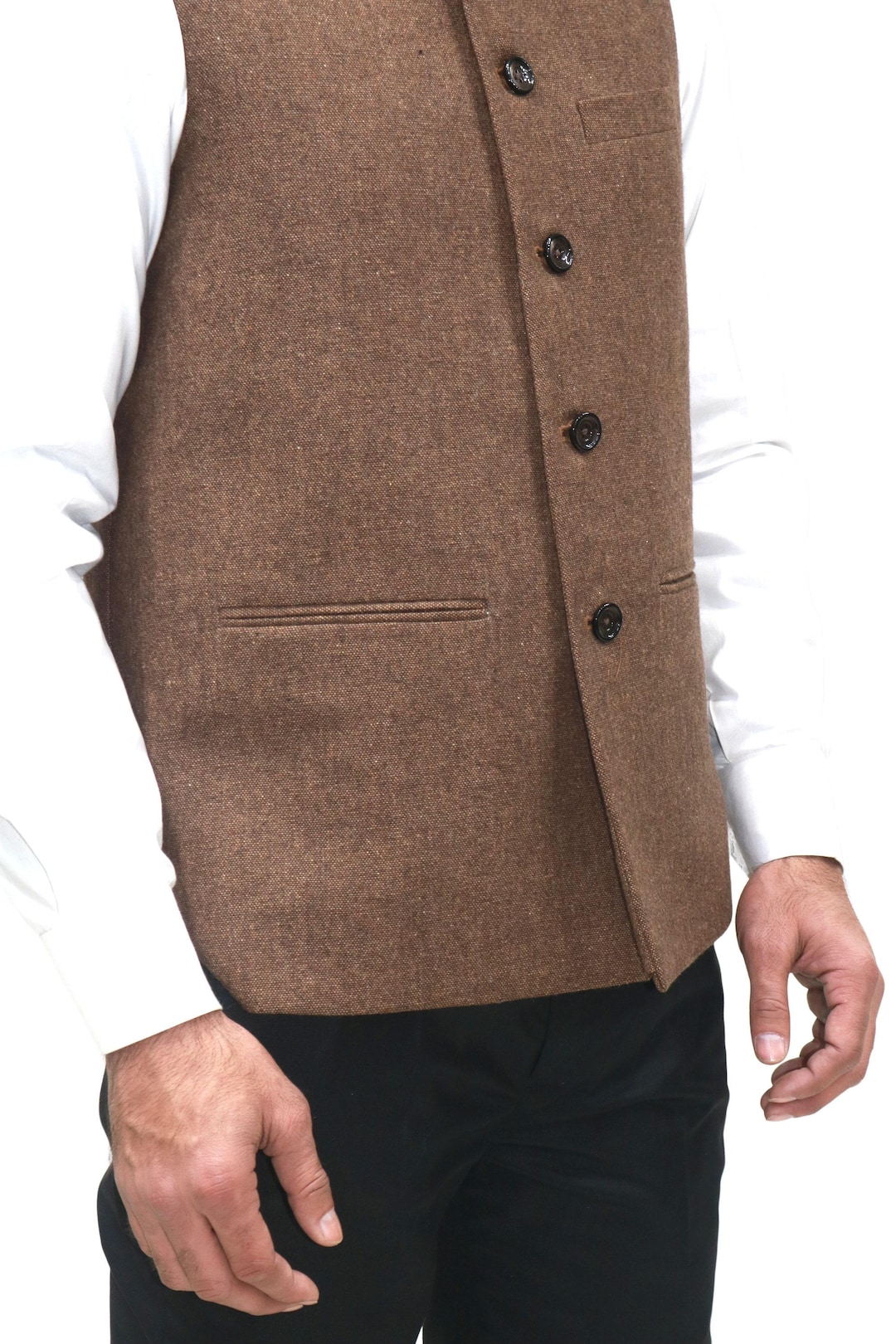 Handcrafted Nehru Jacket: Luxurious Tweed Wool Modi Style for Men's ...