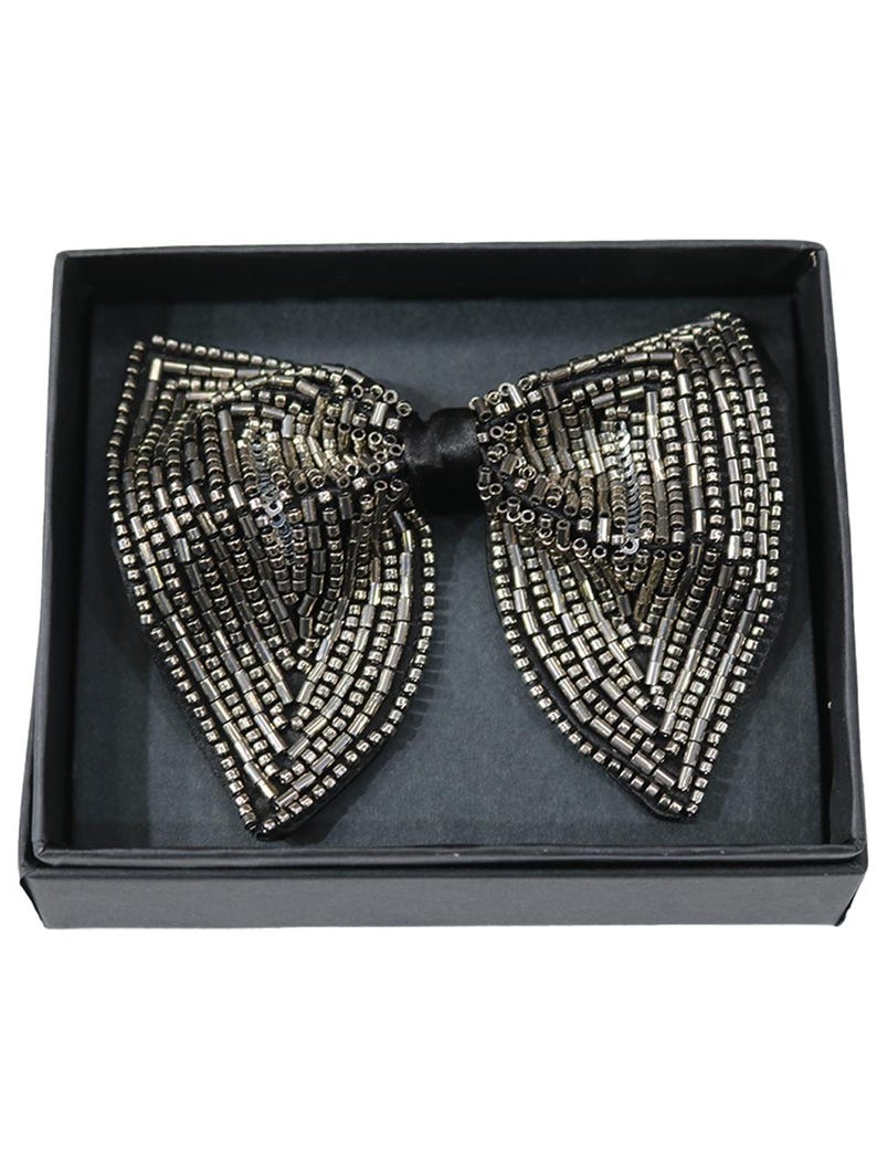 Royal Metallic Beaded Butterfly Statement Bow Tie - Etsy