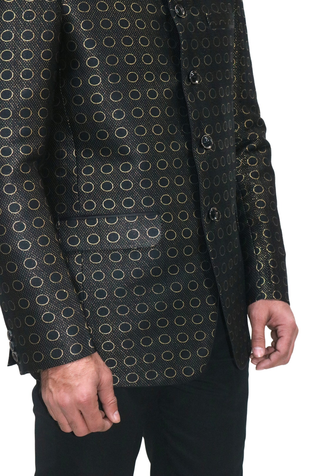 Handmade Brocade Art Silk Men's Jacket: Mandarin Nehru Collar Wedding ...