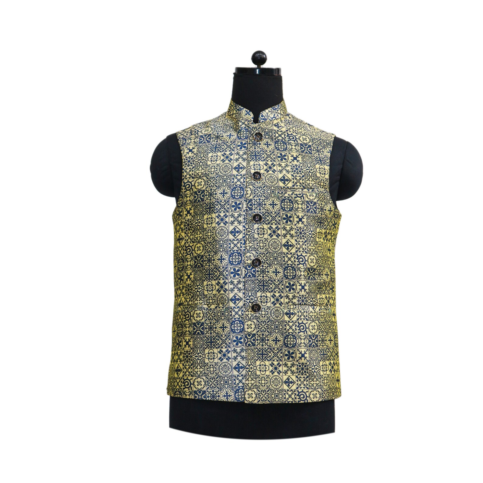 Handmade Vintage Print Nehru Jacket: Indian Ethnic Party Wear - Etsy