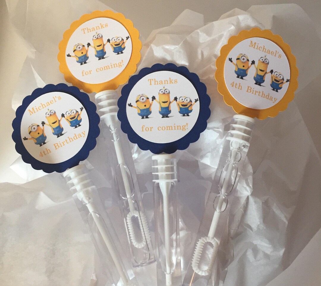 Minions Birthday Party Favors Bubbles BUBBLE WANDS Set of 10 - Etsy