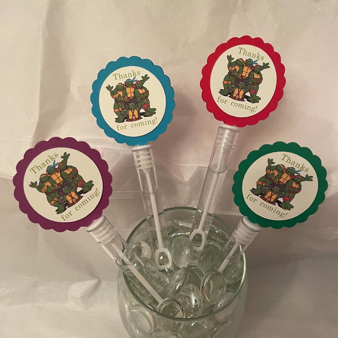 Ninja Turtles Birthday Party Favors Bubbles BUBBLE WANDS Set of 10 - Etsy