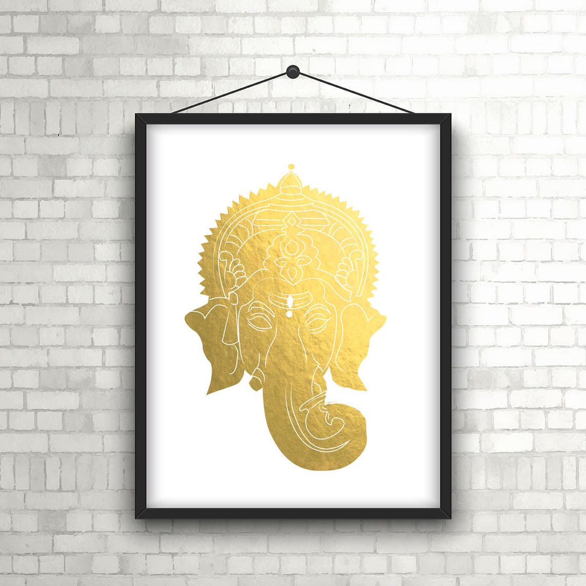 Ganesha Wall Art// Ganesh Digital Print// Ganesh Gold Art//printable ...