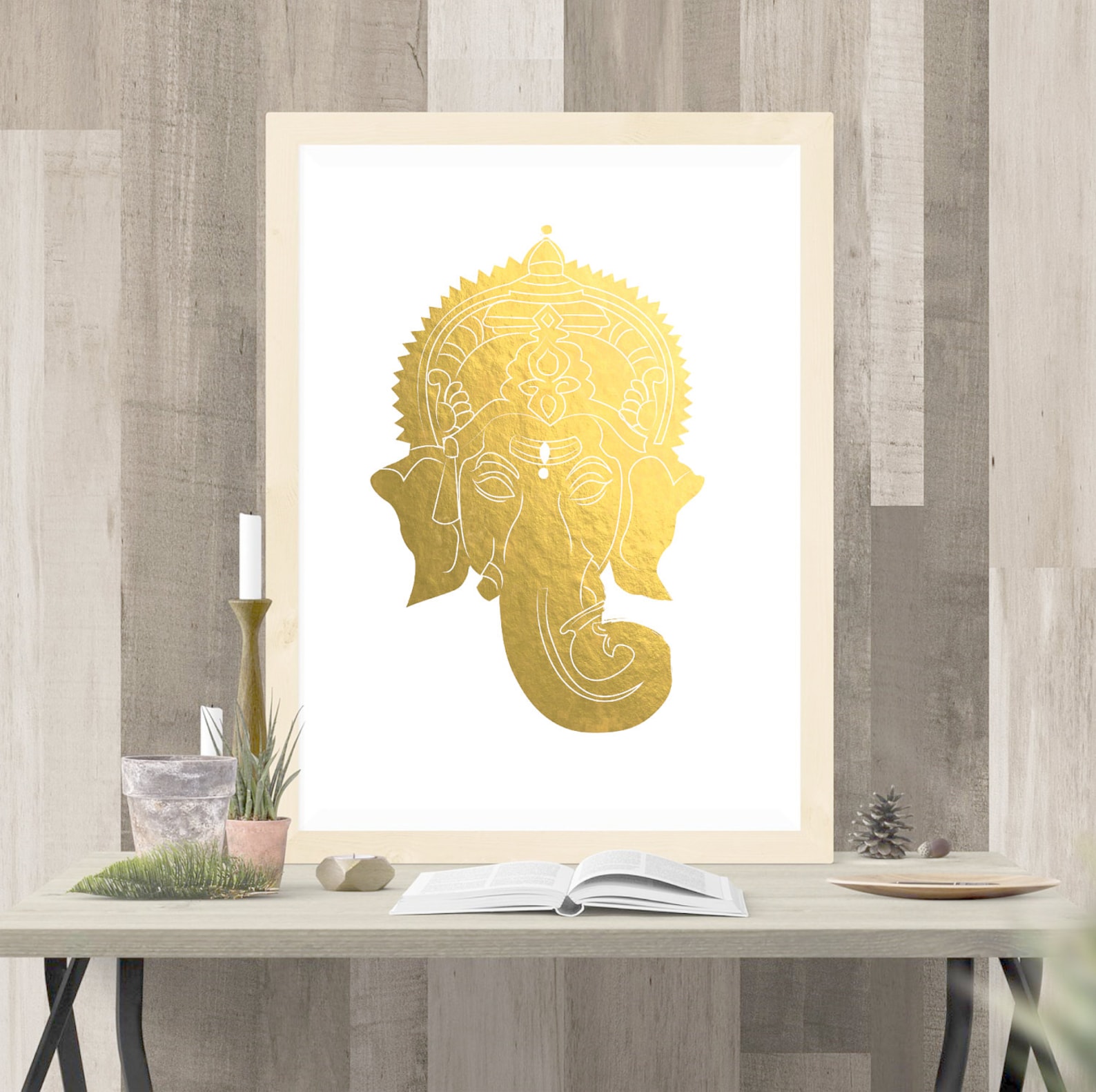 Ganesha Wall Art// Ganesh Digital Print// Ganesh Gold Art//printable ...
